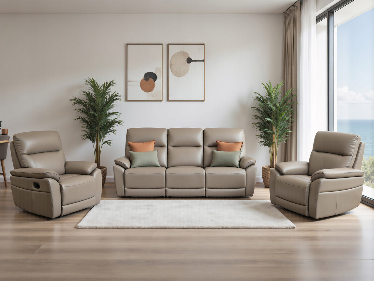 Benson Leather Recliner Lounge — Furniture Bazaar
