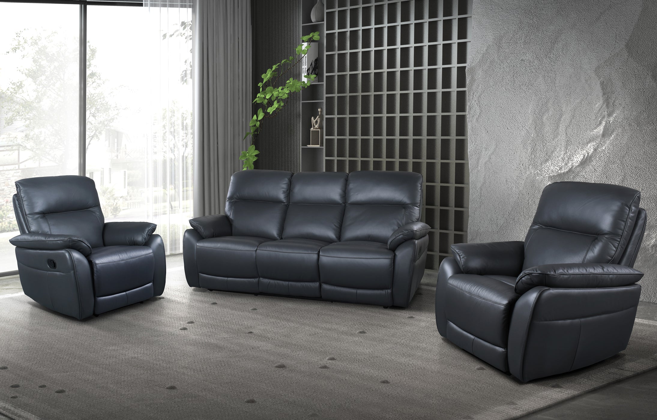 Benson Leather Recliner Lounge — Furniture Bazaar