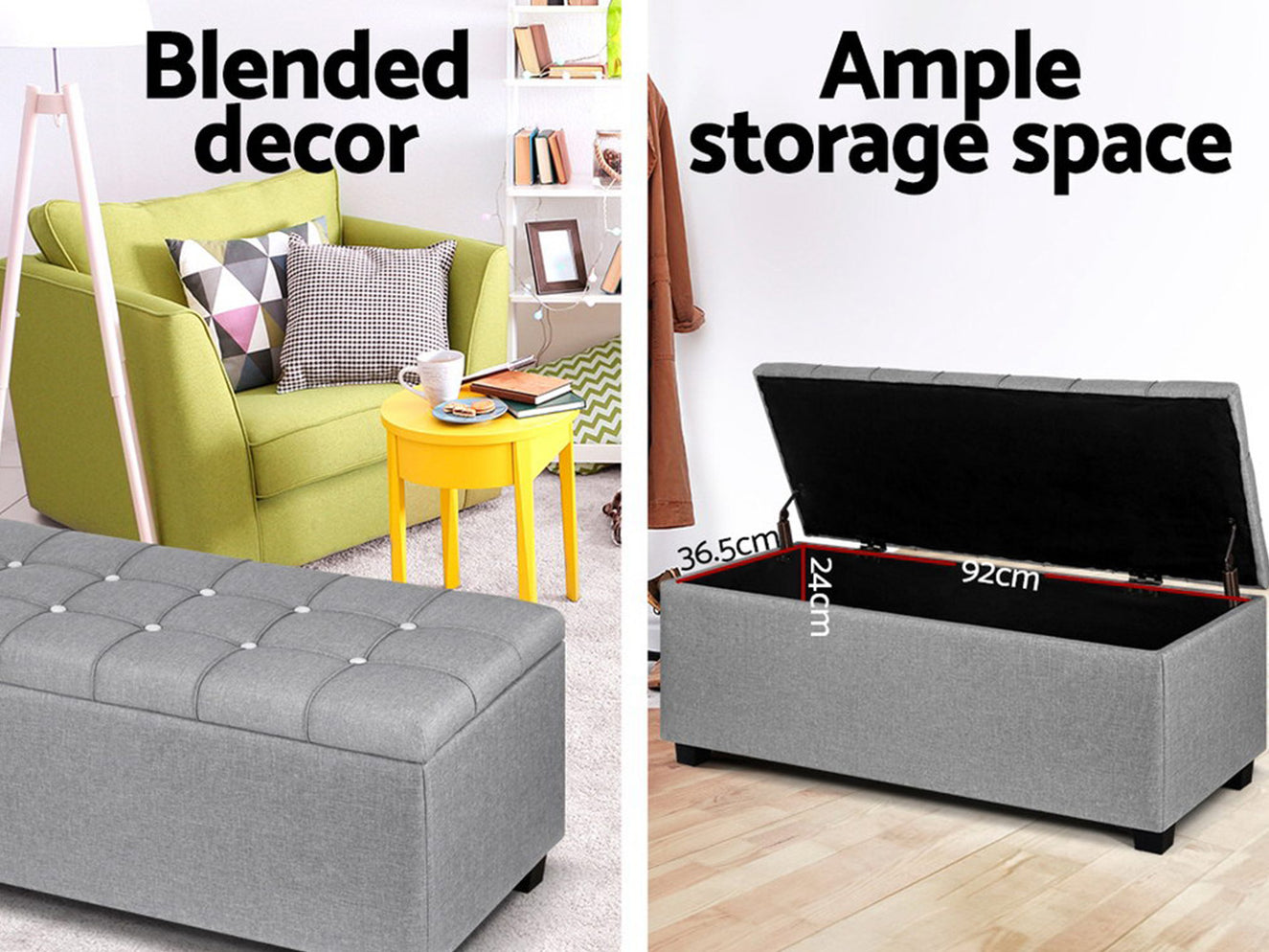 Samara Foot Stool / Bench with Storage — Furniture Bazaar