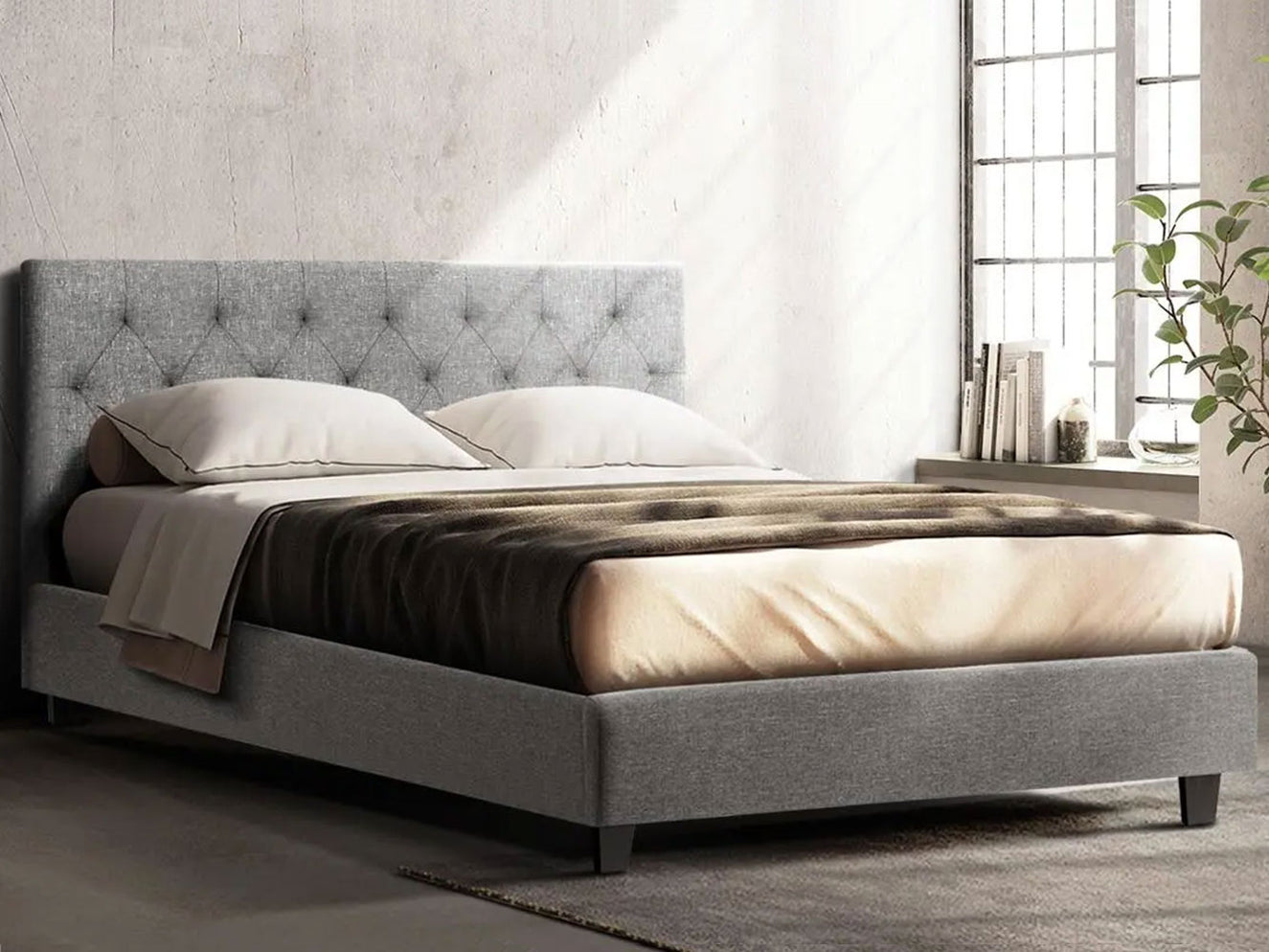 Vakita Fabric Bed — Furniture Bazaar